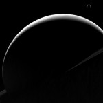 Crescent Saturn and Titan seen by Cassini – Astronomy Now