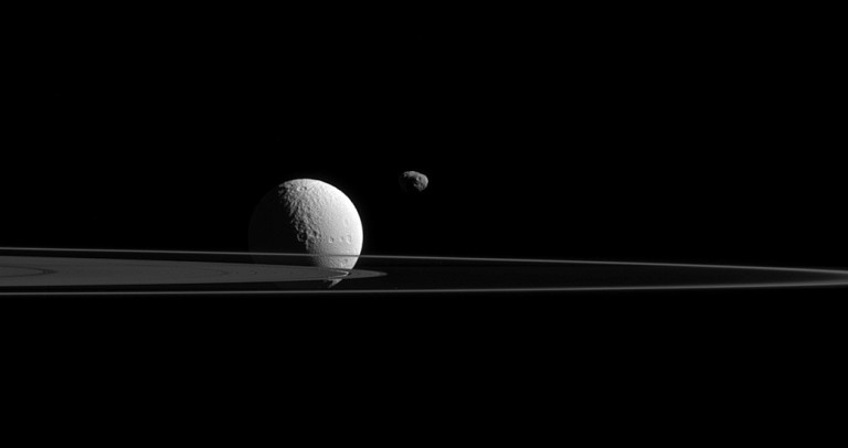 Saturn’s moons Janus and Tethys – Astronomy Now