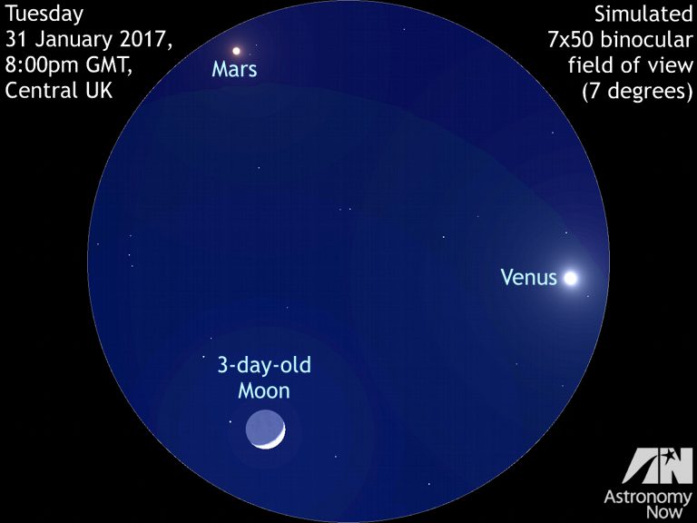 See the Mars-Venus-Moon conjunction of 31 January – Astronomy Now